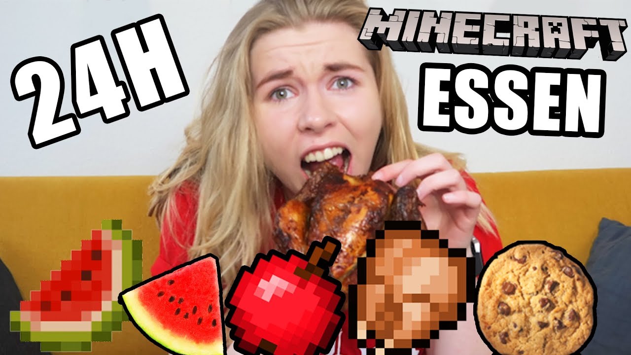 24 H nur MINECRAFT ESSEN essen!! - YouTube