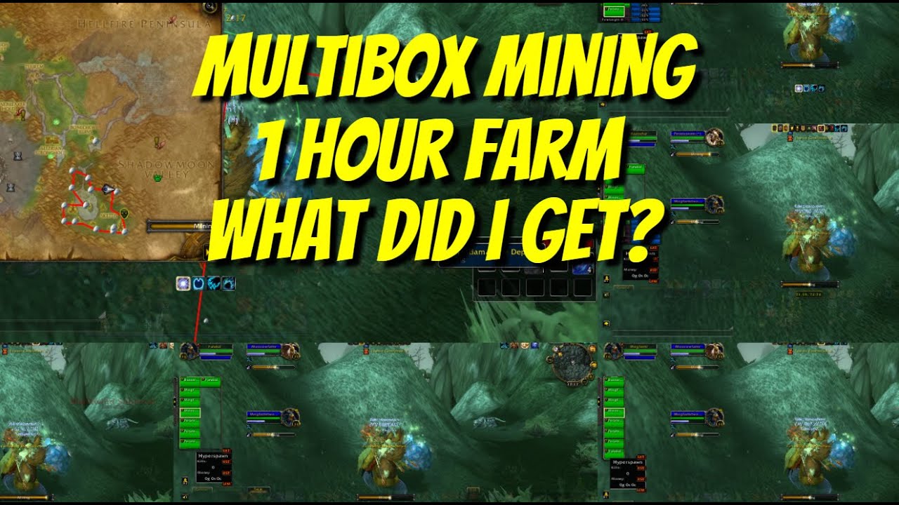WOW Terokkar Forest Mining While Multiboxing | Mining Series - YouTube