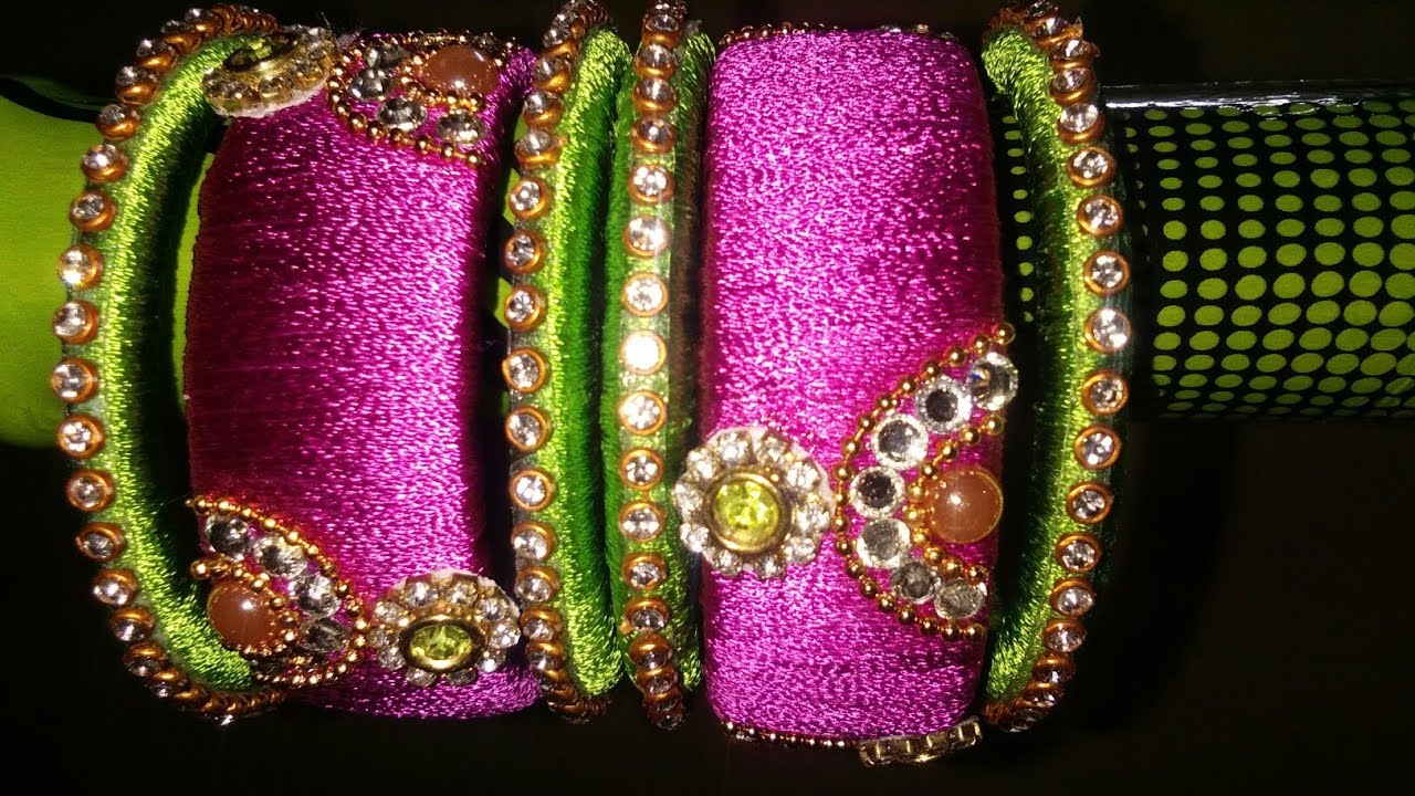 Diy super designsilk thread bangles by covai Tamil ponnu - YouTube