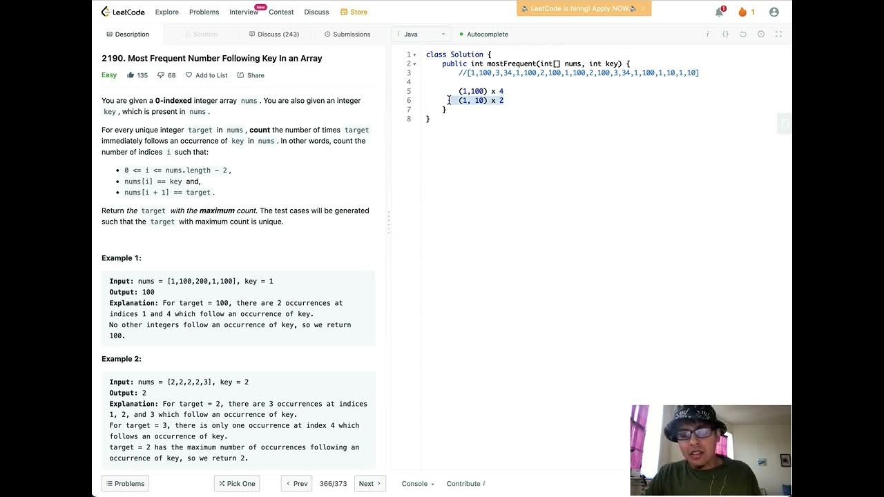 Leetcode 2190 Most Frequent Number Following Key In An Array YouTube leetcode-2190-most-frequent-number-following-key-in-an-array-youtube