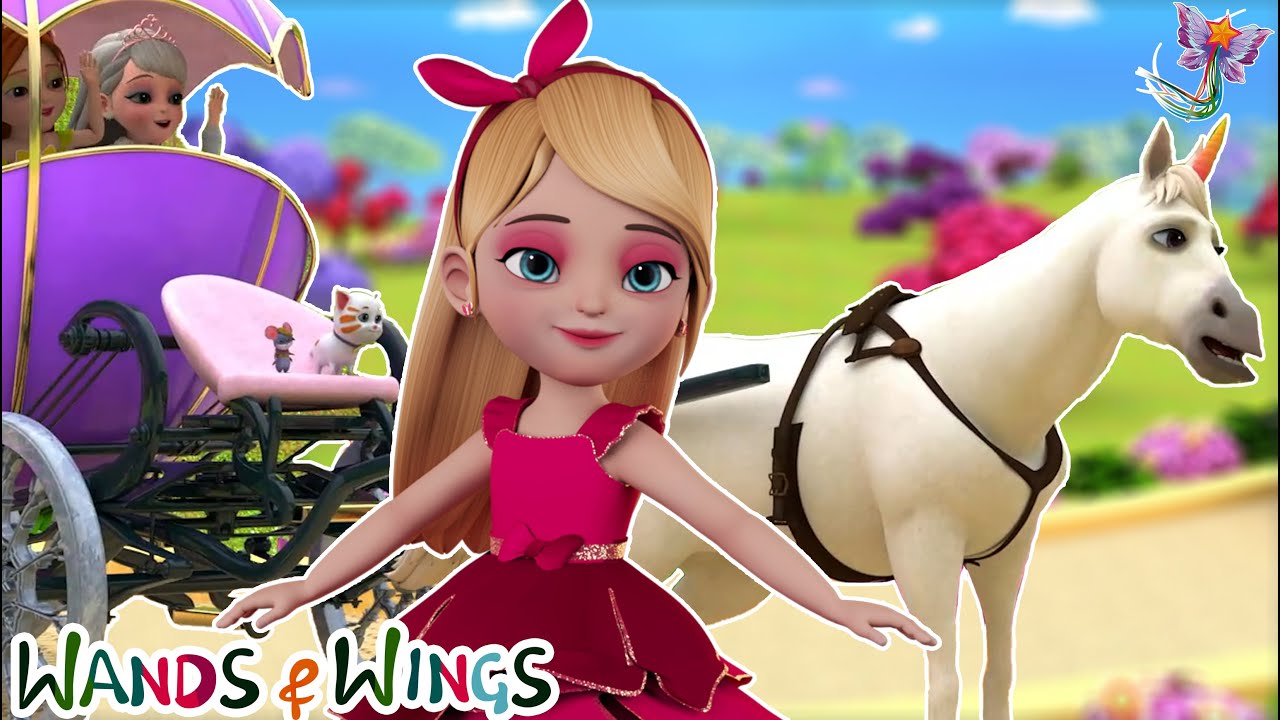 Wheels on the Cart | Princess Carriage Ride On | Princess Videos for ...