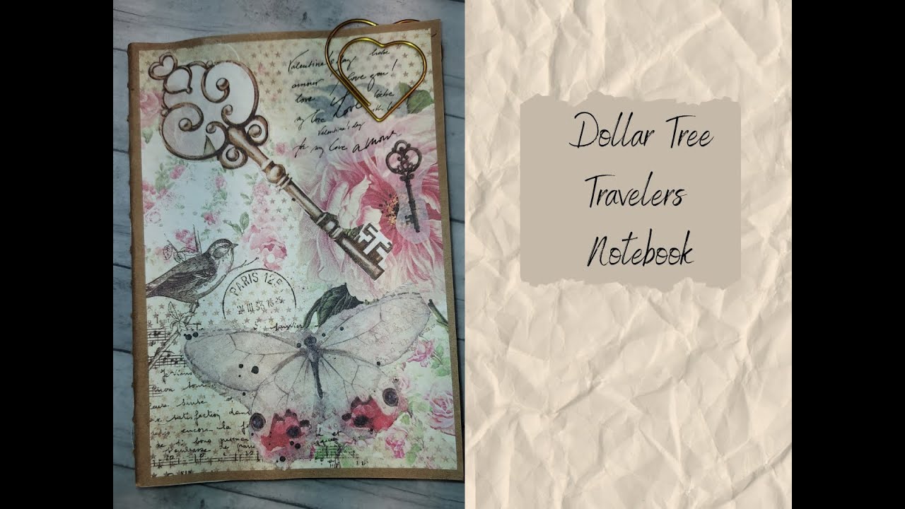 Dollar Tree Travelers Notebook - Decorate with me - YouTube