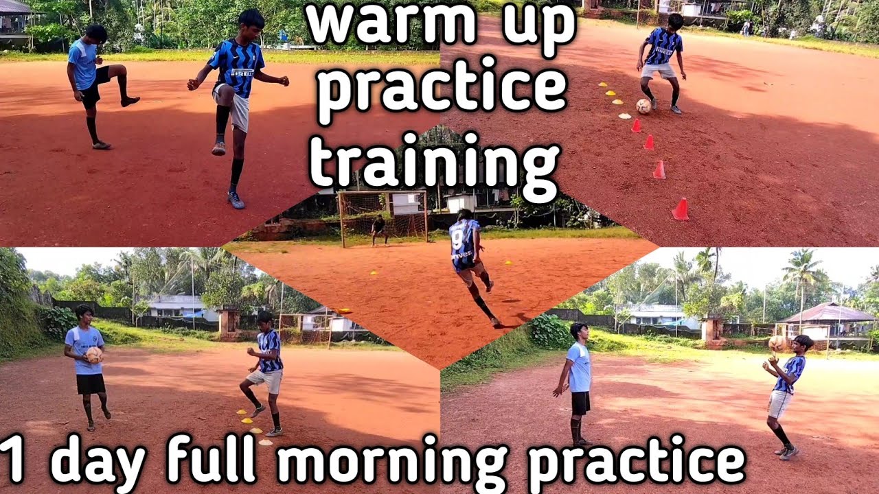 Morning practice and football training of a day // warm up, training ...