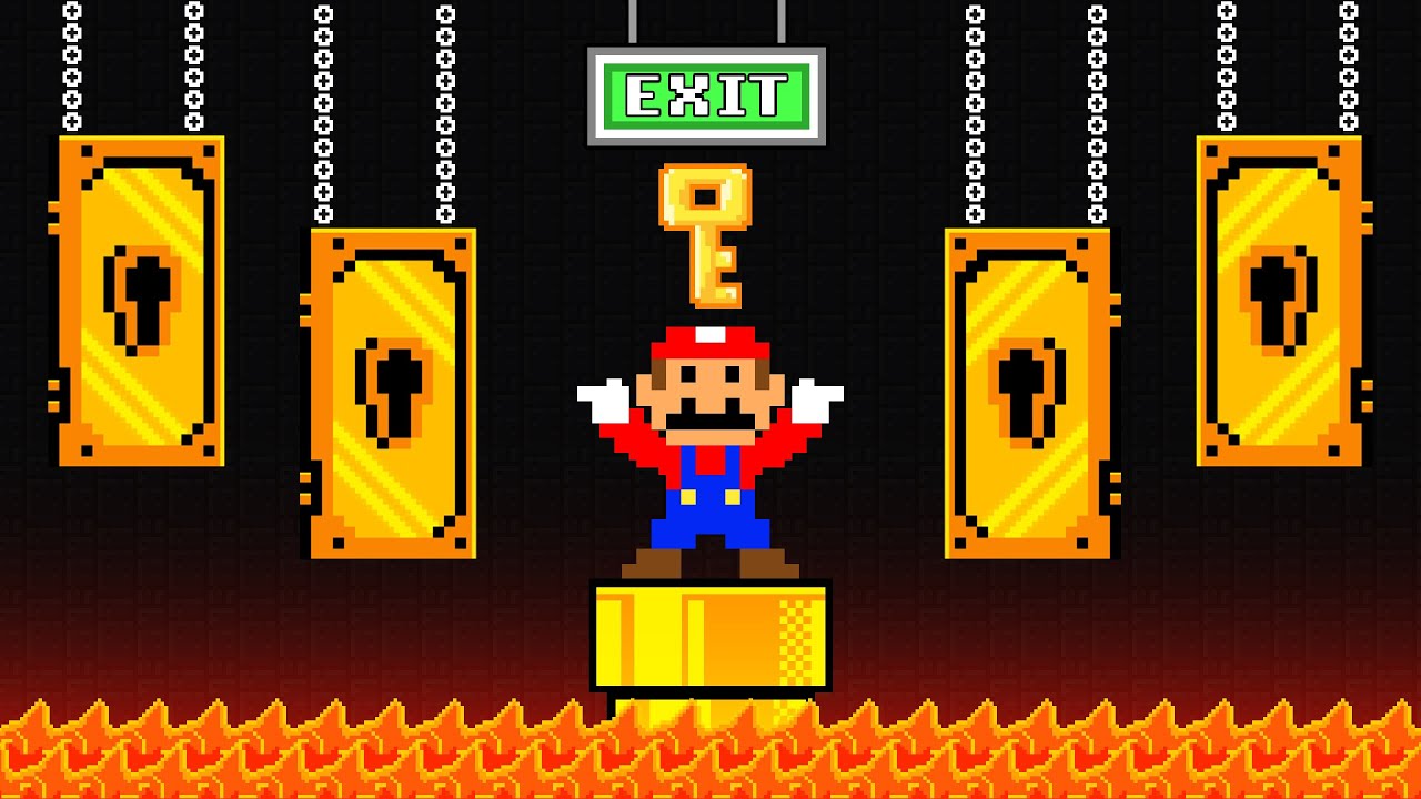 Where is the way out? Mario's Key Door Gold maze | game animation - YouTube