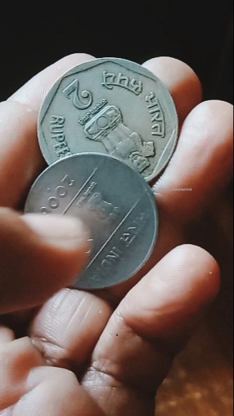 Normal Coin big 2 Rupees Coin n 2 Rupees Cross Coin #coin #shorts - YouTube