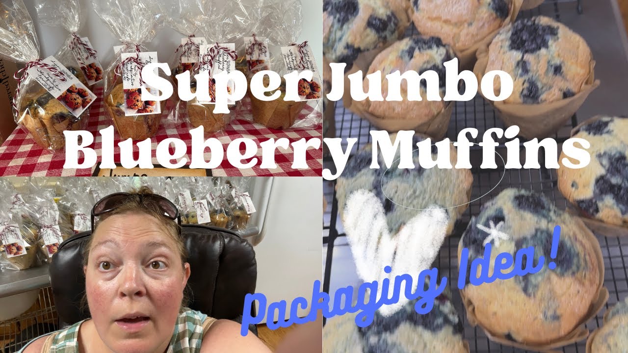 Super Jumbo Blueberry Muffins, with bonus Packaging Idea! - YouTube