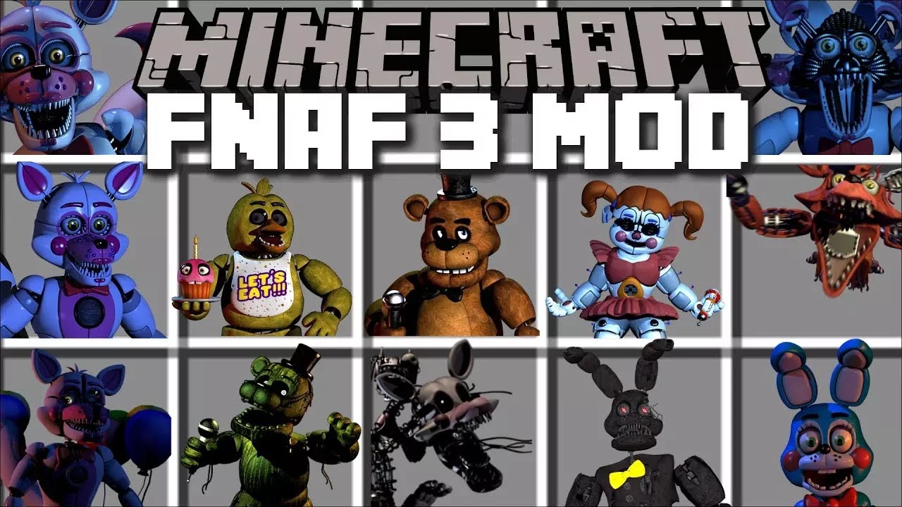 Minecraft FIVE NIGHTS AT FREDDY'S MOD 3 / KILL SCARY MONSTERS AND ...