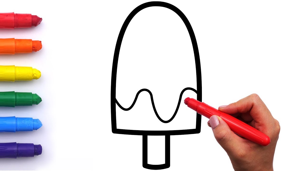 POPSICLE DRAWING AND COLORING PAGES FOR KIDS, LEARN COLORS TODDLERS 🍧🤤 ...