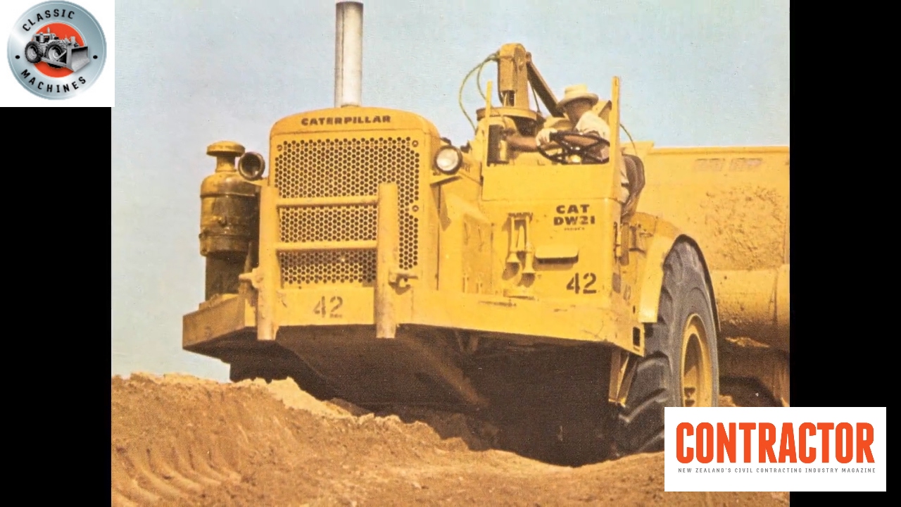 Classic Earthmovers: The Caterpillar DW21 2-axle scraper - YouTube