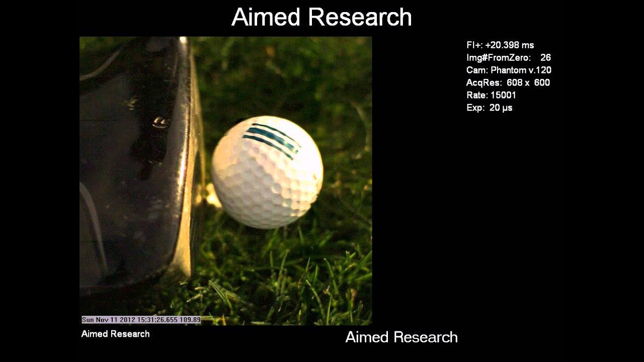 Phantom v12.1 Golf Club Impacting Ball 15,001 frames per second - Aimed ...