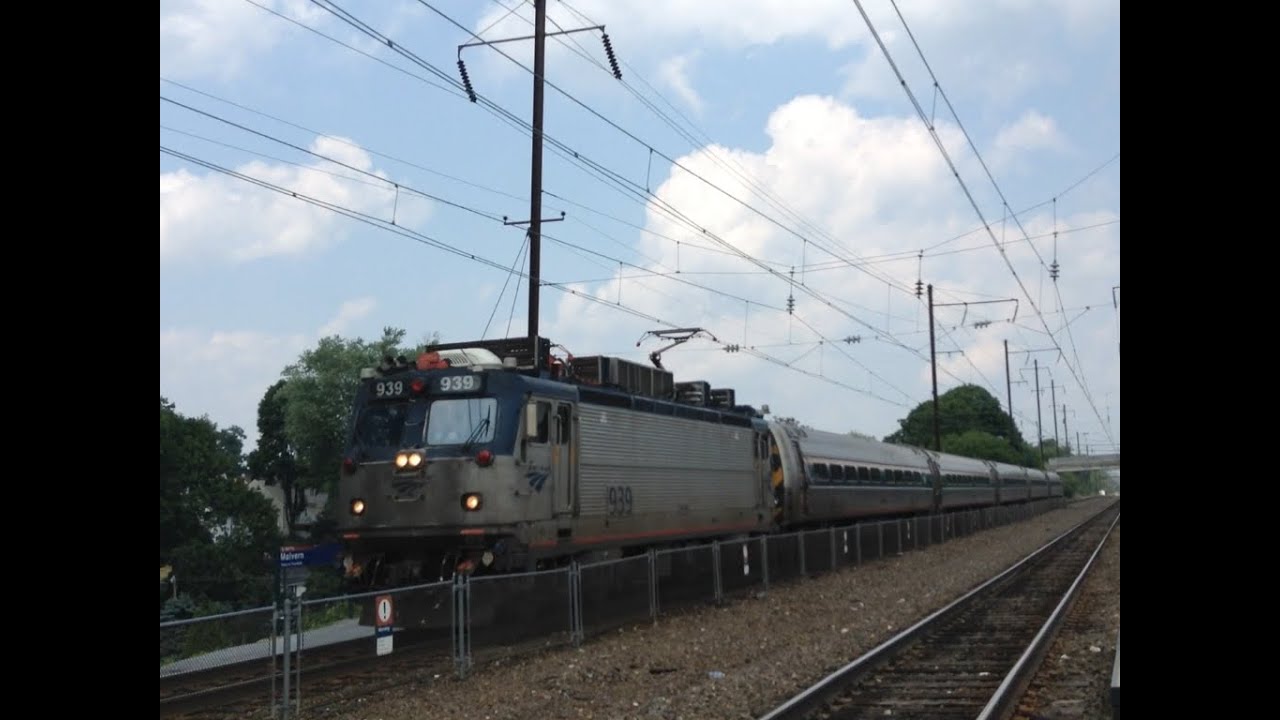 RARE: Amtrak Keystone #645 w/reversed consist at speed Malvern PA 7/1 ...