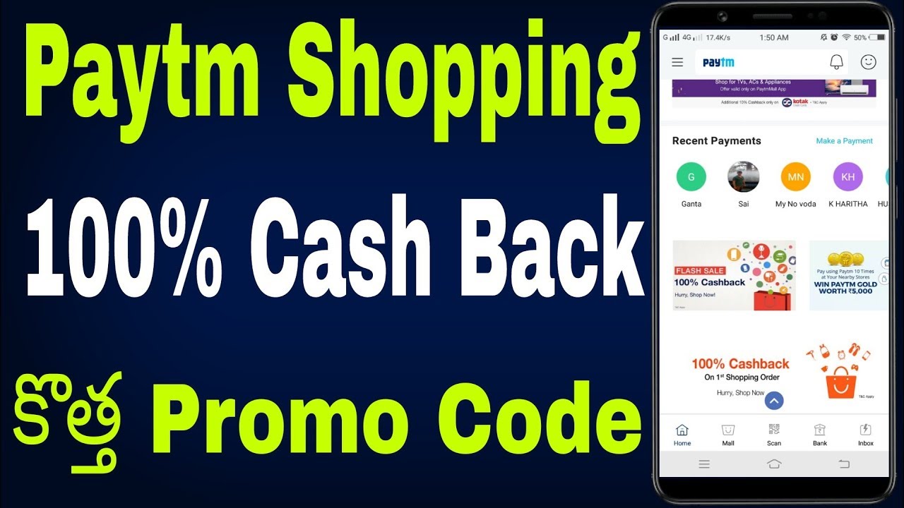 new paytm 100% cash back offer new promo code launched //👌 excellent ...