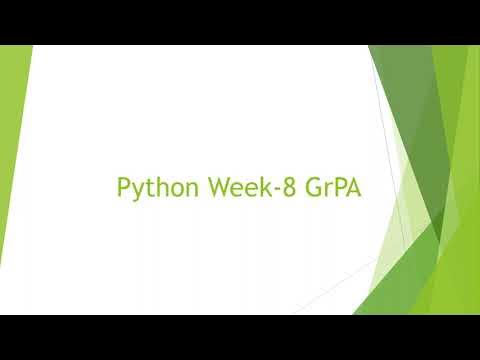 Python Week-8 GrPA (IITM) - YouTube