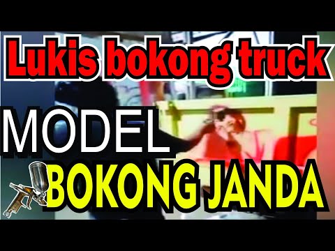 LUKIS BOKONG JANDA DI BOKONG TRUCK #komersil #senimanjalanan #truck #airbrush #lukisan #stiker