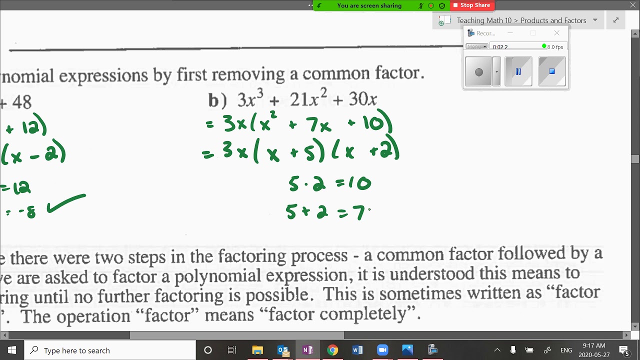 Factoring general guidance when a is not 1 - YouTube