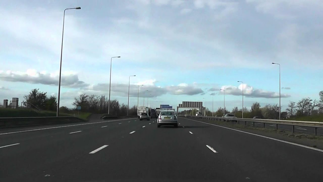 Driving On The M6 Motorway From J20 Appleton To J21 Warrington ...