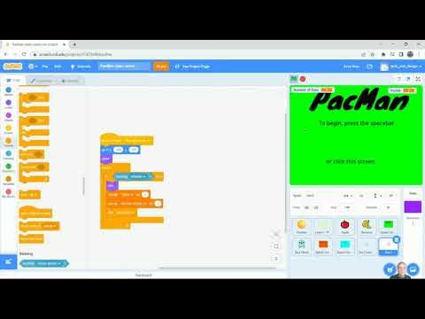 PacMan 19 - Finish making the first 8 dots for PacMan to Eat - Make a Video Game in Scratch ...