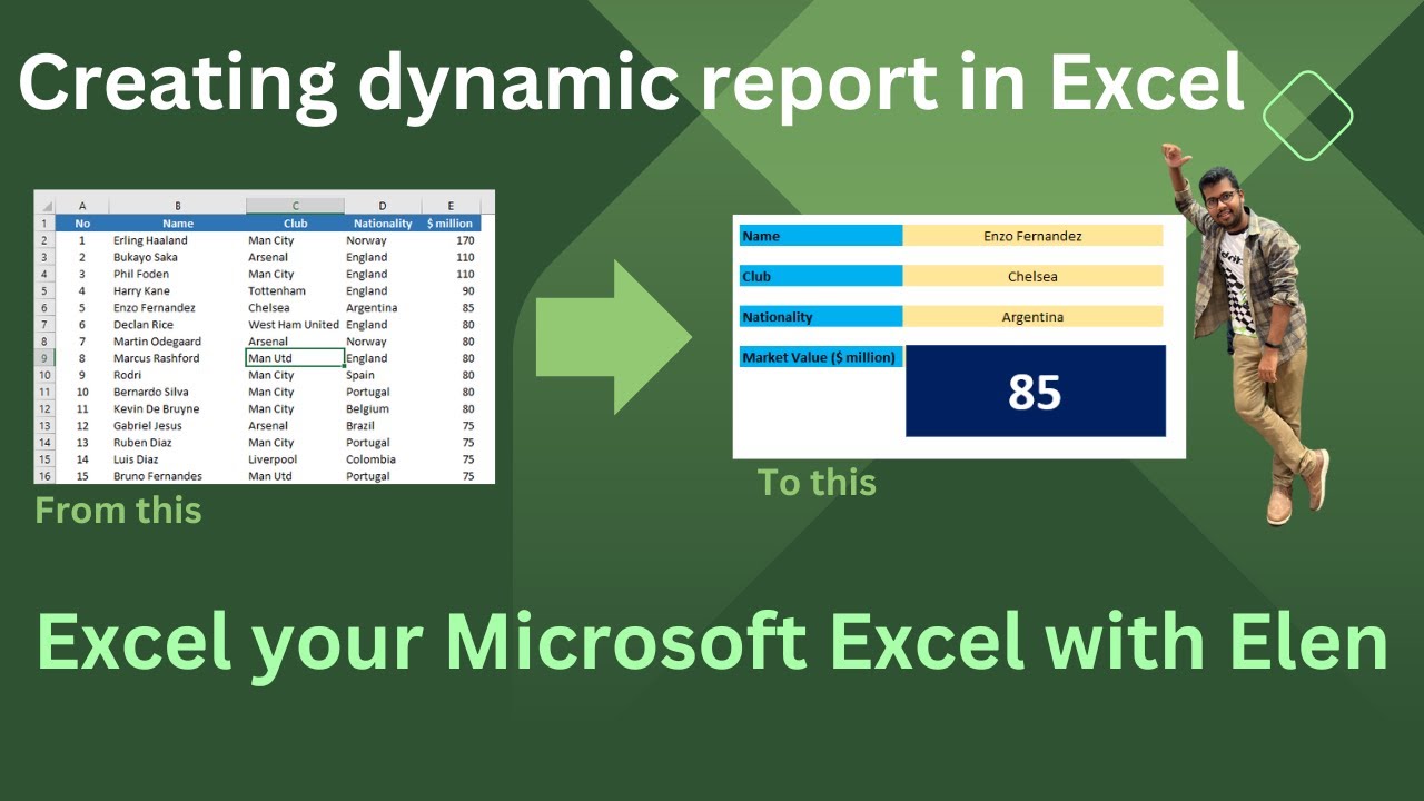 Case Study - 1 (Dynamic Report in Microsoft Excel) - YouTube