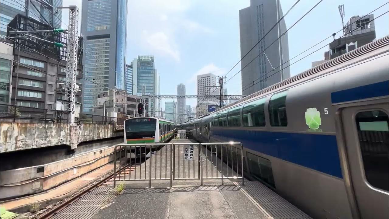【フリー素材】新橋駅にて E231系1000番台U523編成+E233系3000番台E-54編成発車＆E531系K477編成+K412編成到着 - YouTube