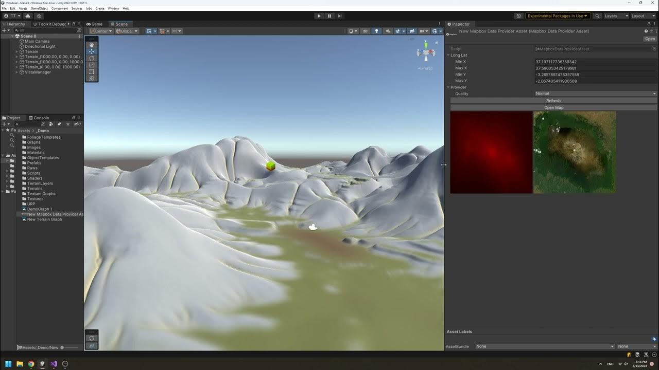 Procedural Terrain Unity - Vista - Load real world data to terrain graph - WIP - YouTube