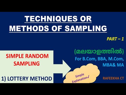 METHODS OF SAMPLING || SIMPLE RANDOM SAMPLING | PART - 1 |5th sem B.Com ...