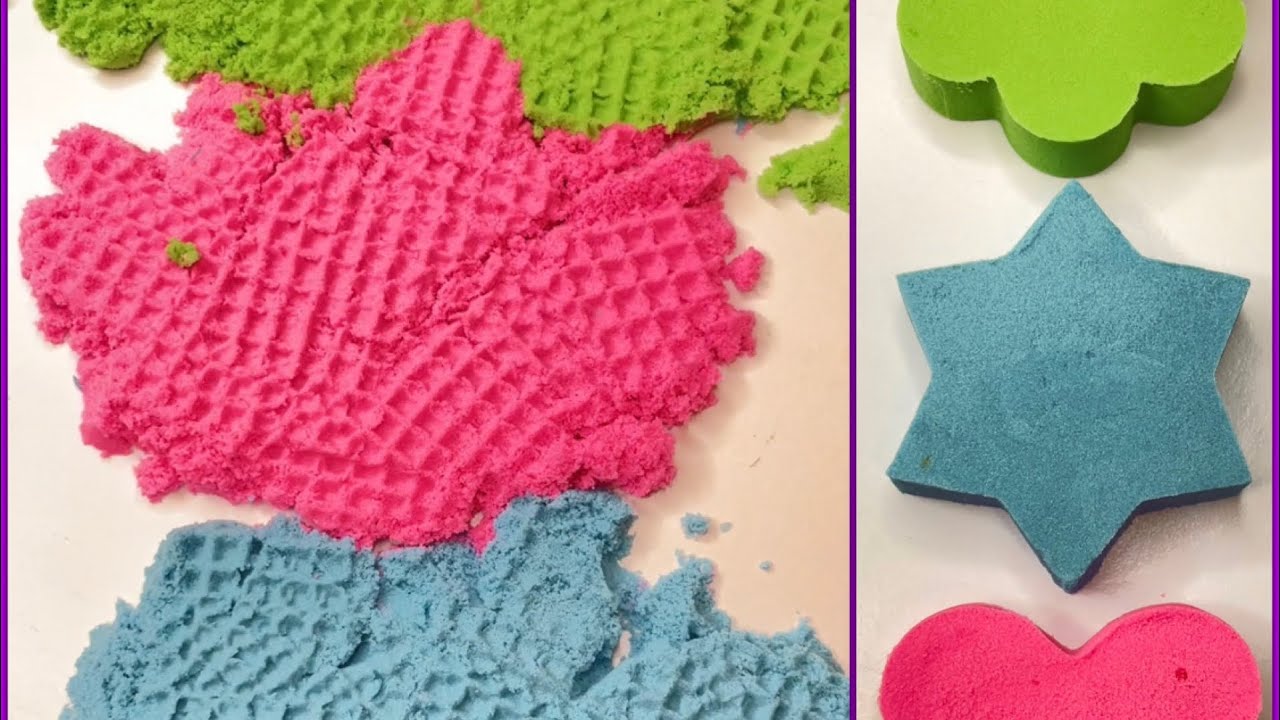 Kinetic Sand ASMR | Relaxing Video | Sand Cutting ASMR | Colorful Sand ...