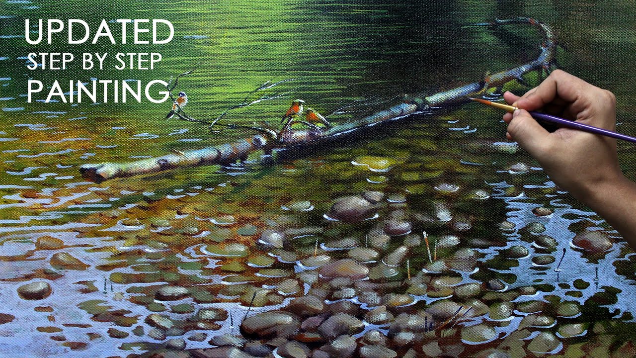 How to Paint Pond Water Step by Step | Updated | Easy Way to Paint With ...