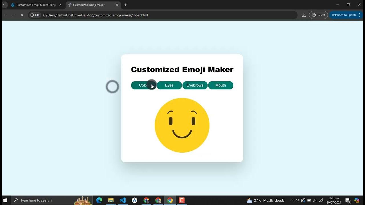 Customized Emoji Make Using HTML, CSS and JavaScript with Source Code ...