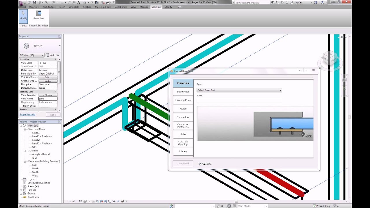 Revit Embed beam - YouTube