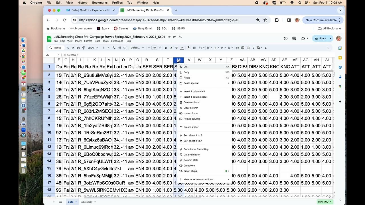 Exporting Qualtrics and Cleaning it as Google Sheet - YouTube