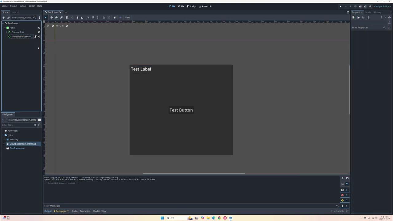 make resizable and movable control in godot - YouTube