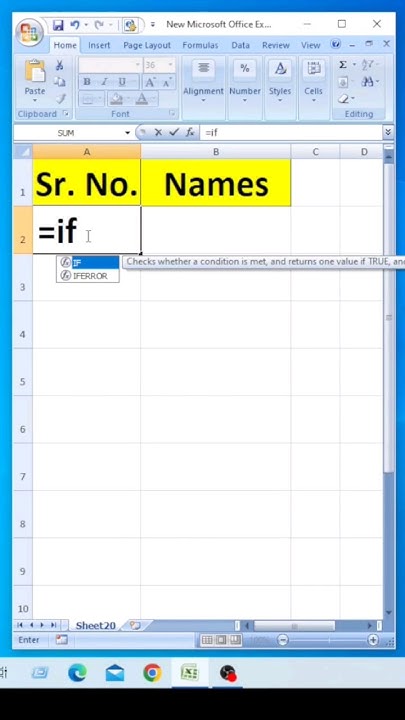 Excel Automatic Serial Number Trick🔥viral Computer Excel Short Trick Youtube