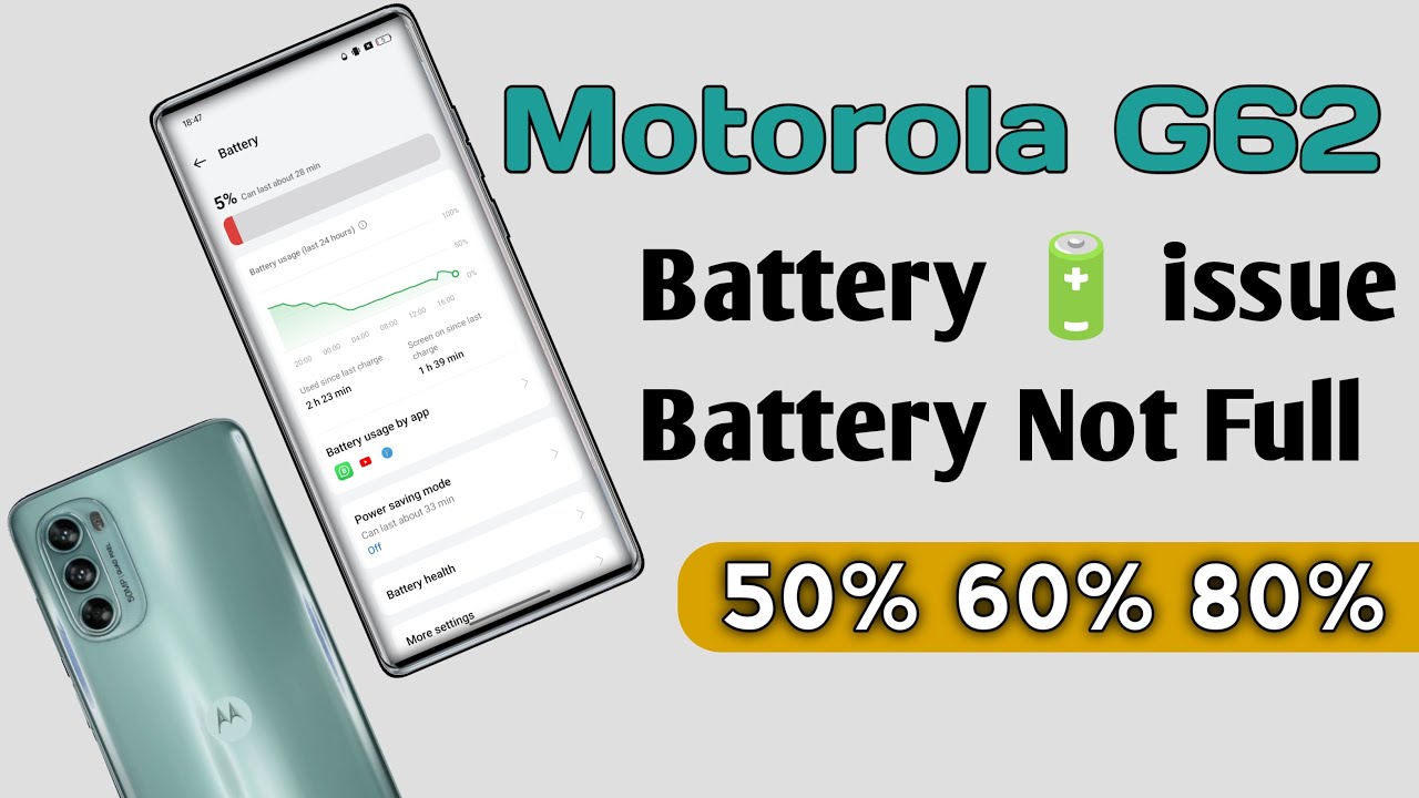 Motorola G62 How To Fix Battery Problem Charge Problem Battery Not Full Charge Fixed - YouTube