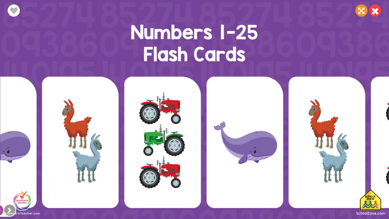 Numbers 1-25 Flash Cards on Anywhere Teacher - Colorful Cards Teach ...