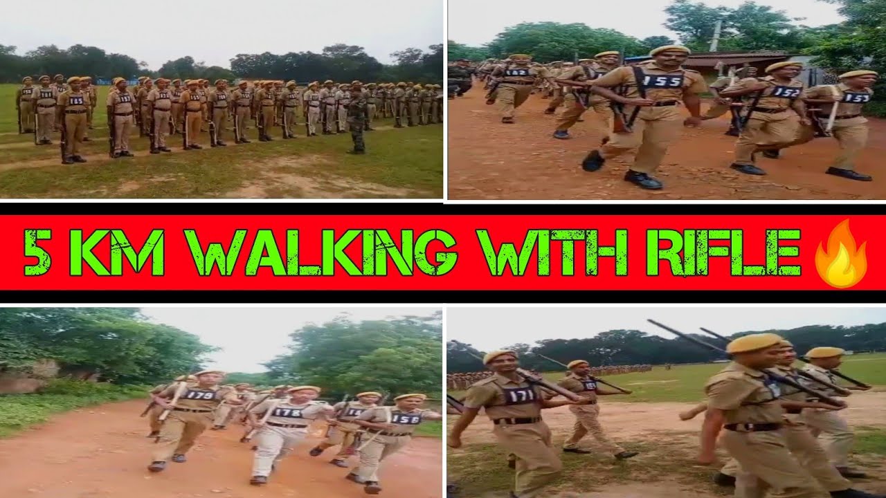 5 km Walking with Rifle 🔥 | wb police Training ️ - YouTube