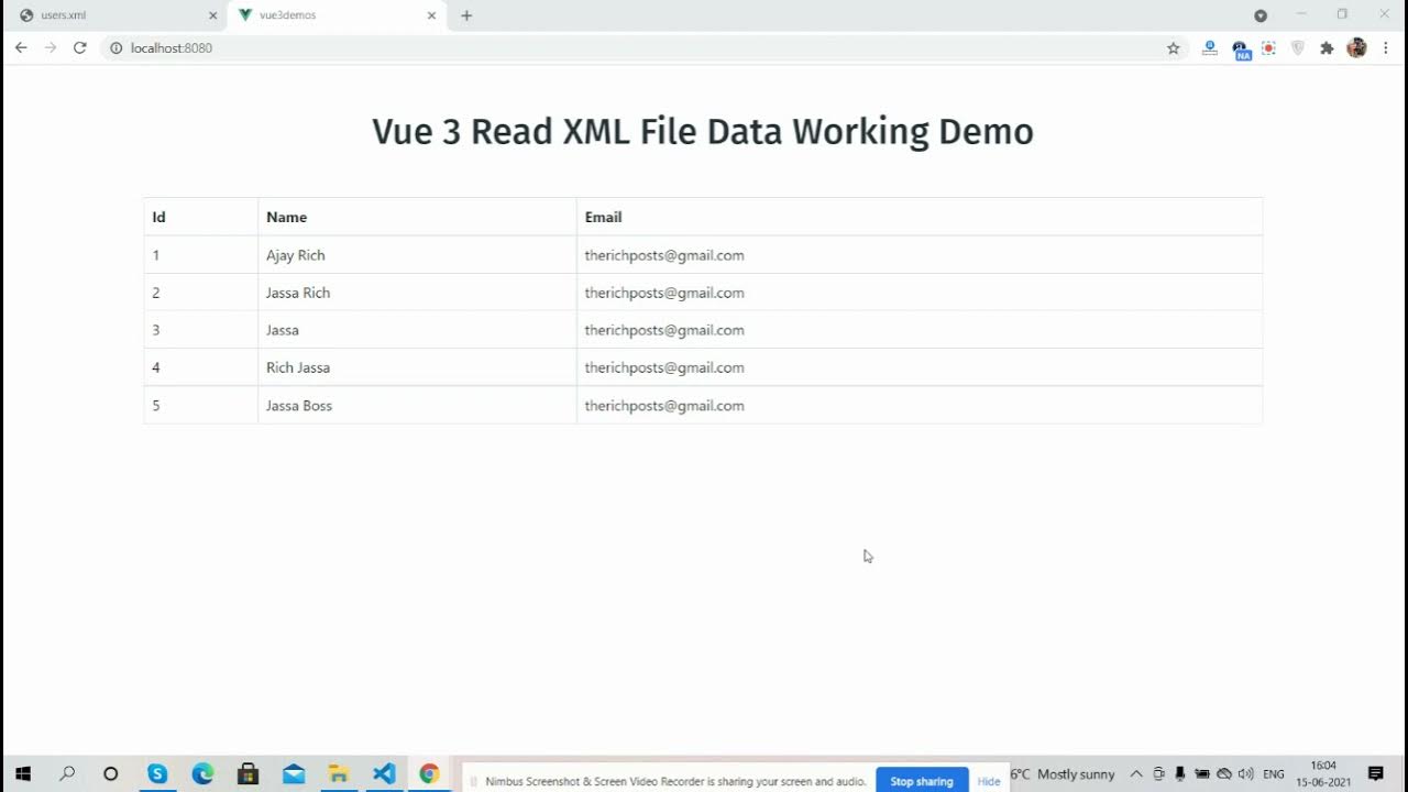 Vuejs Vue 3 Read XML File Data Working Demo - YouTube