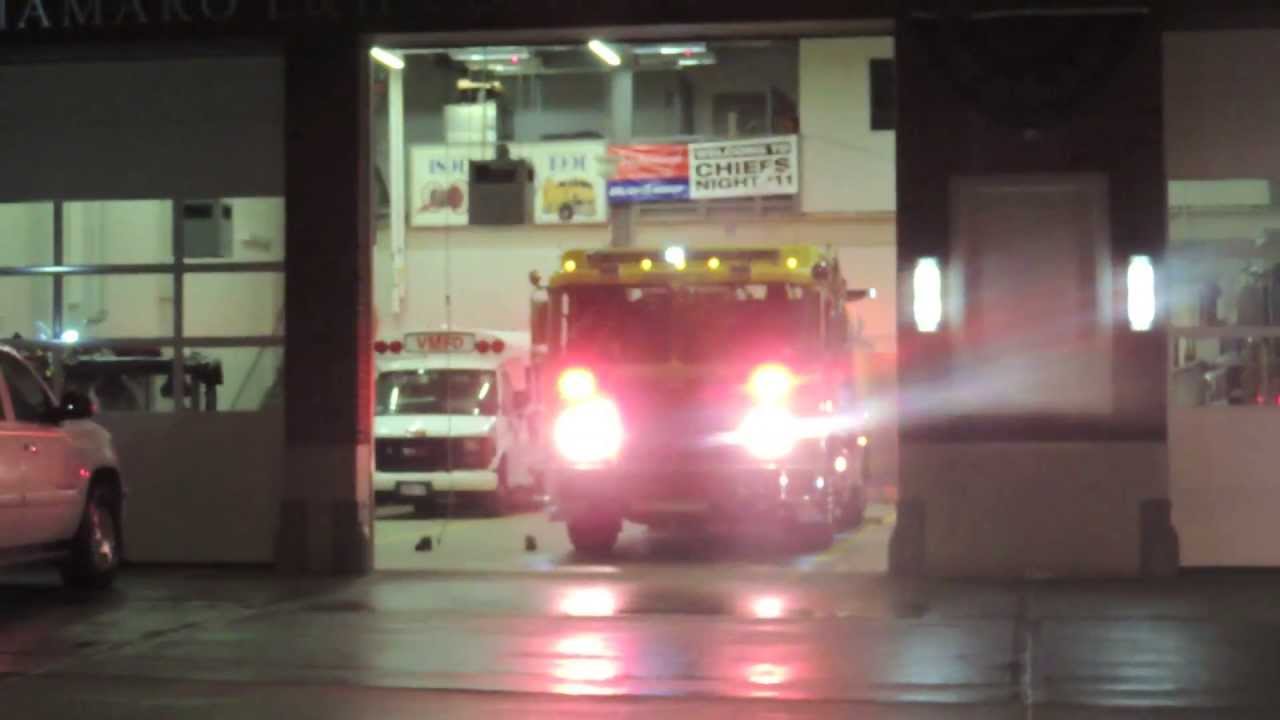 VMFD Engine 40 + Car 2242 + Ladder 21 Responding - YouTube