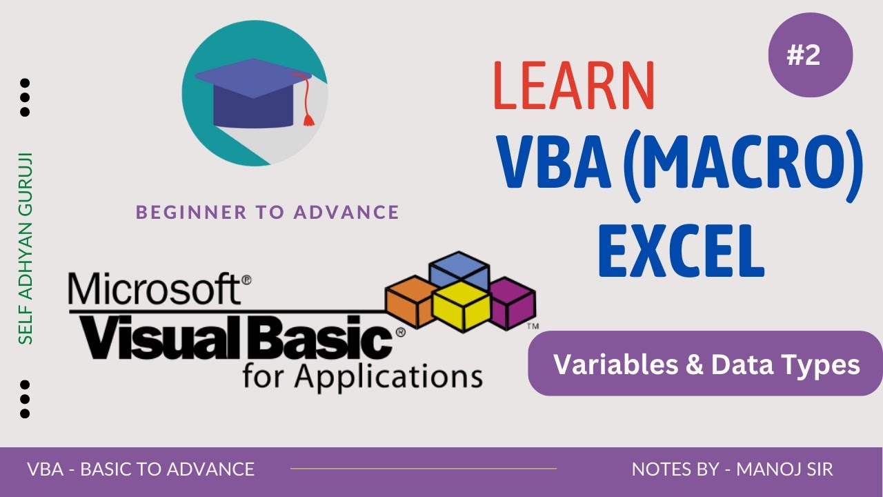 Data Types and Variable in Excel VBA - VBA Tutorial - Learn VBA - How to Create Macro in Excel ...