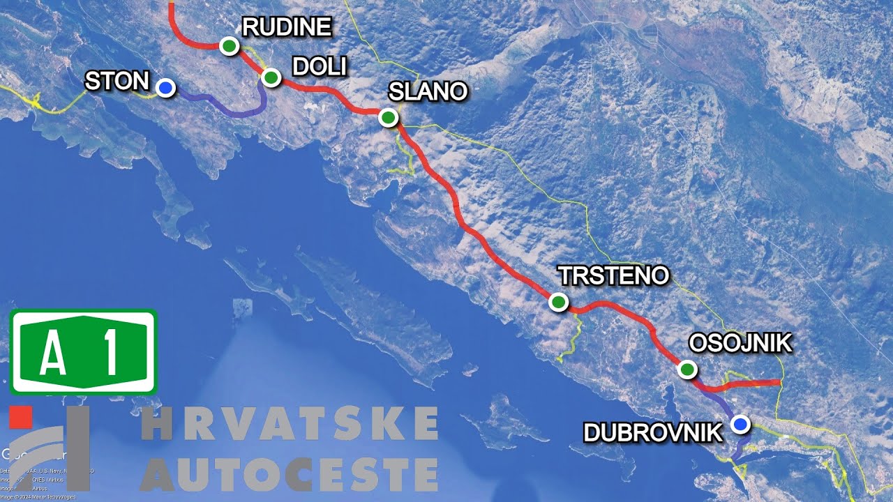 Autocesta A1, dionica: Ston - Doli - Dubrovnik - YouTube