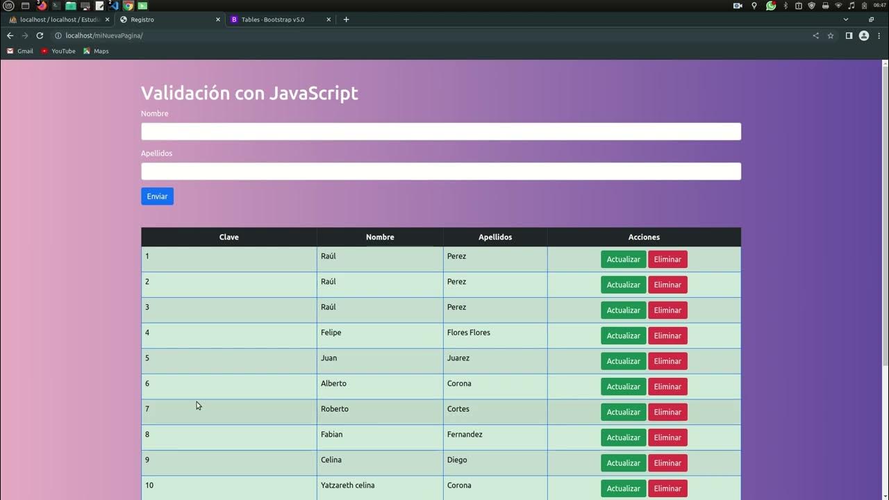 Video Introductorio CRUD API FETCH PHP MYSQL - YouTube