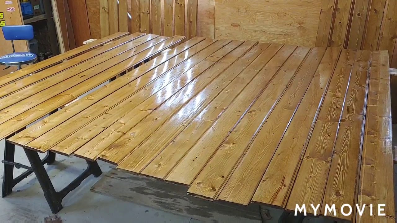 Garage Project Tongue and Groove Knotty Pine - YouTube