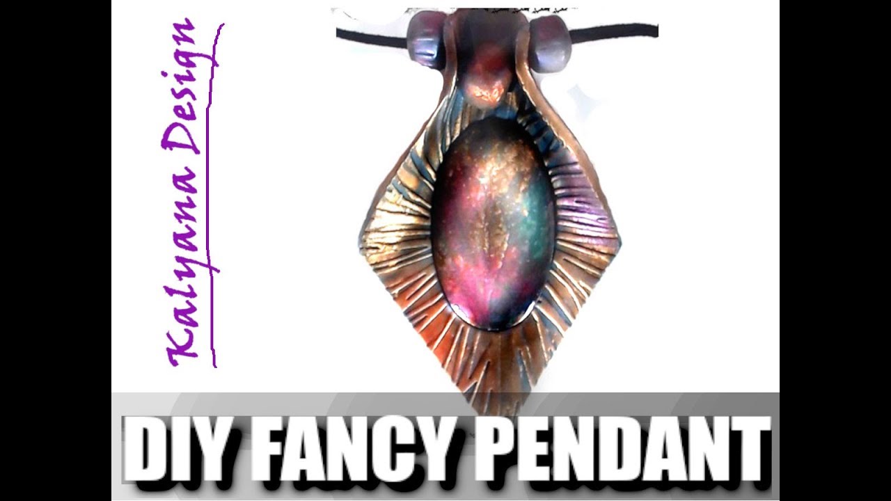 DIY Fancy polymer clay pendant tutorial - 312 - YouTube