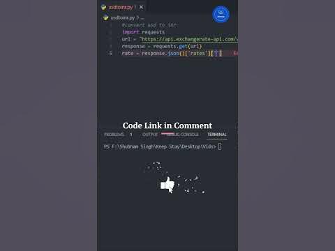 convert usd to inr using python #shorts #short - YouTube