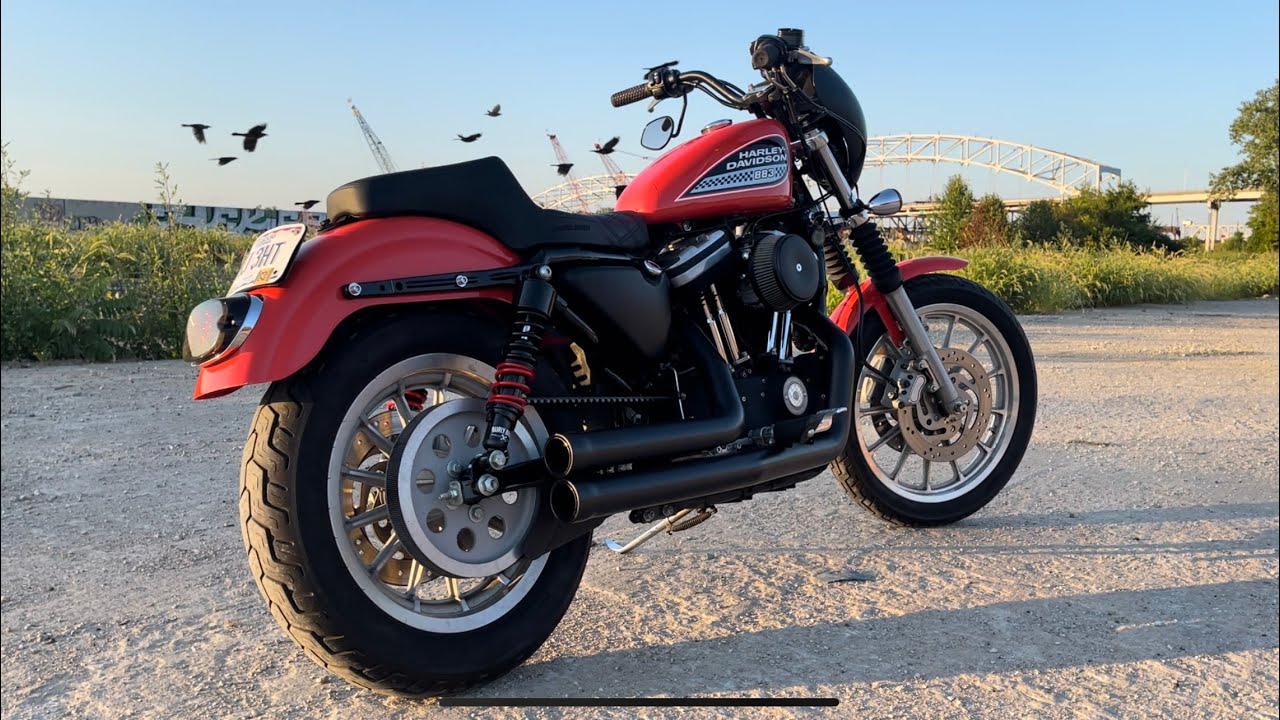 2003 Harley Davidson 883r Cobra speedster 909 exhaust - YouTube