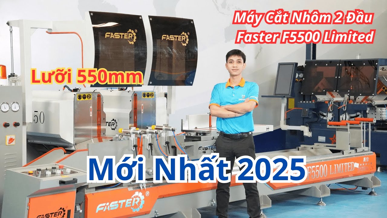 Máy Cắt Nhôm 2 Đầu Lưỡi 550 Mới Nhất 2025 | Faster F5500 Limited - YouTube