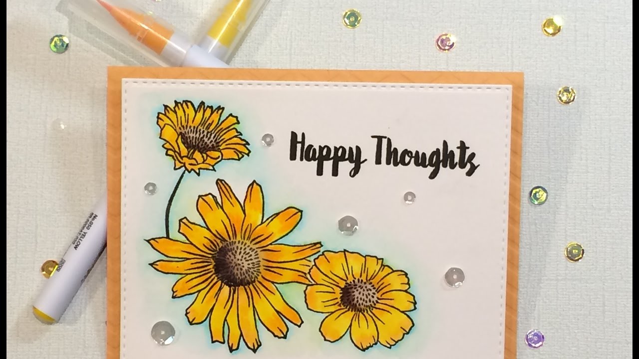 Altenew Happy Thoughts Yellow Card - YouTube
