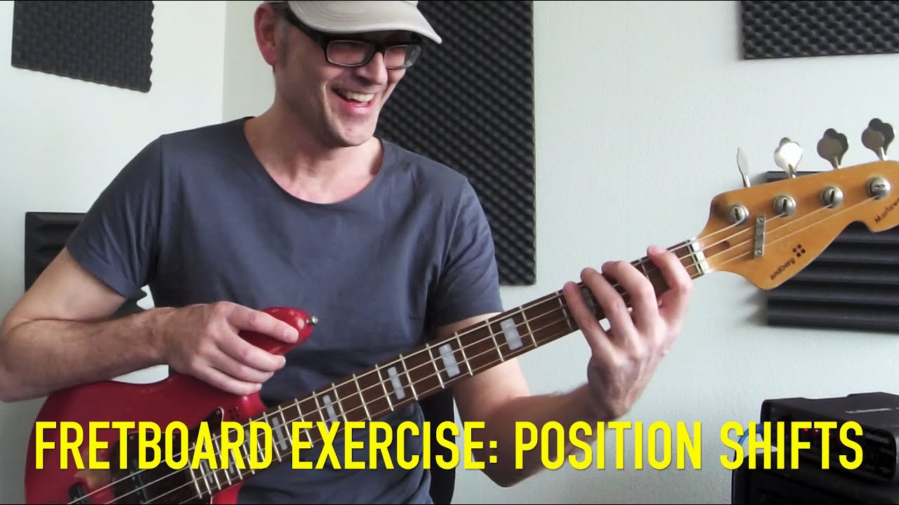 Bass fretboard position shift lesson, bass lesson - YouTube