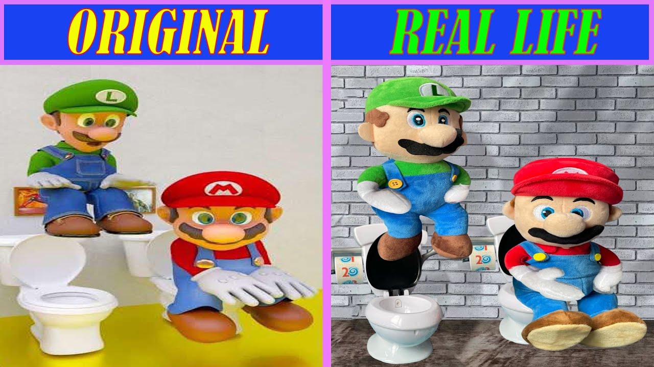 Mario or Luigi Pooped in the toilet | Mario Animation | Original vs ...