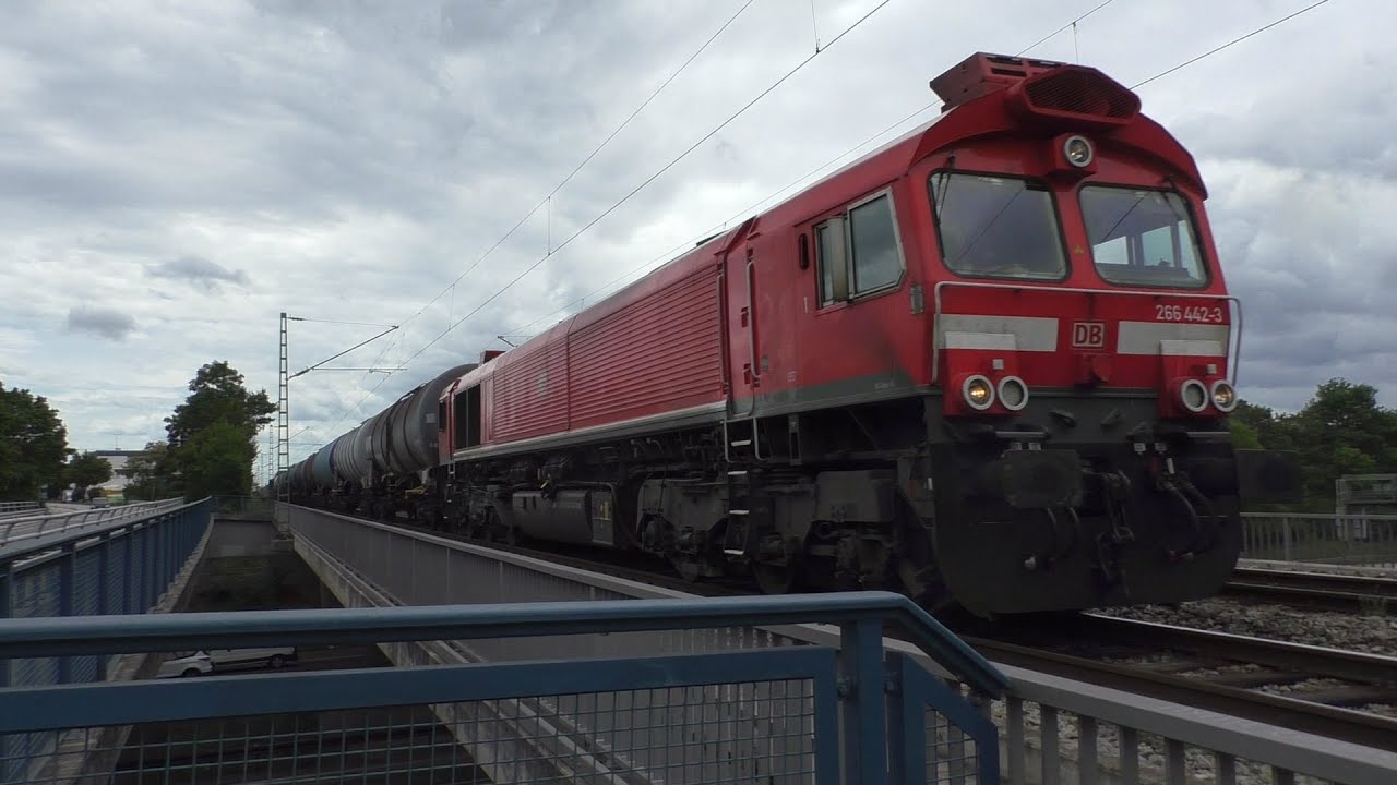 DB Cargo Class 66 Tank Car Train + EMU Commuter Train - YouTube