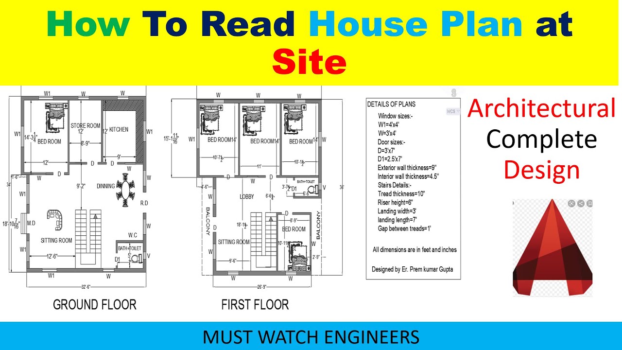 Architectural Design Read in AutoCAD.(COMPLETE TUTORIAL) - YouTube
